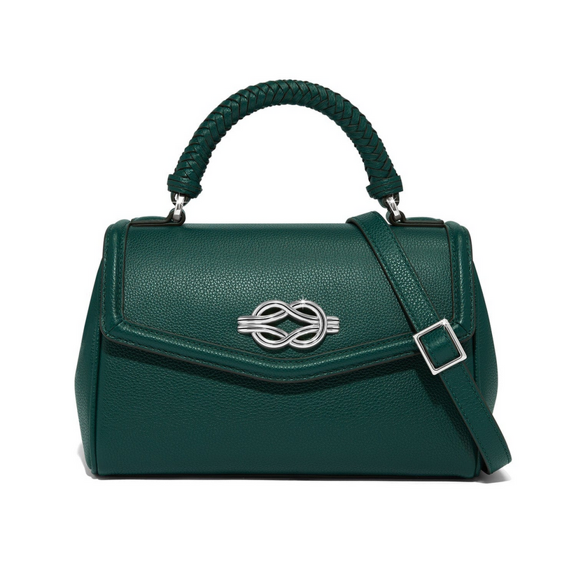 Brighton Interlok Tate Flap Satchel Jewel Green – Rhinestone Angel